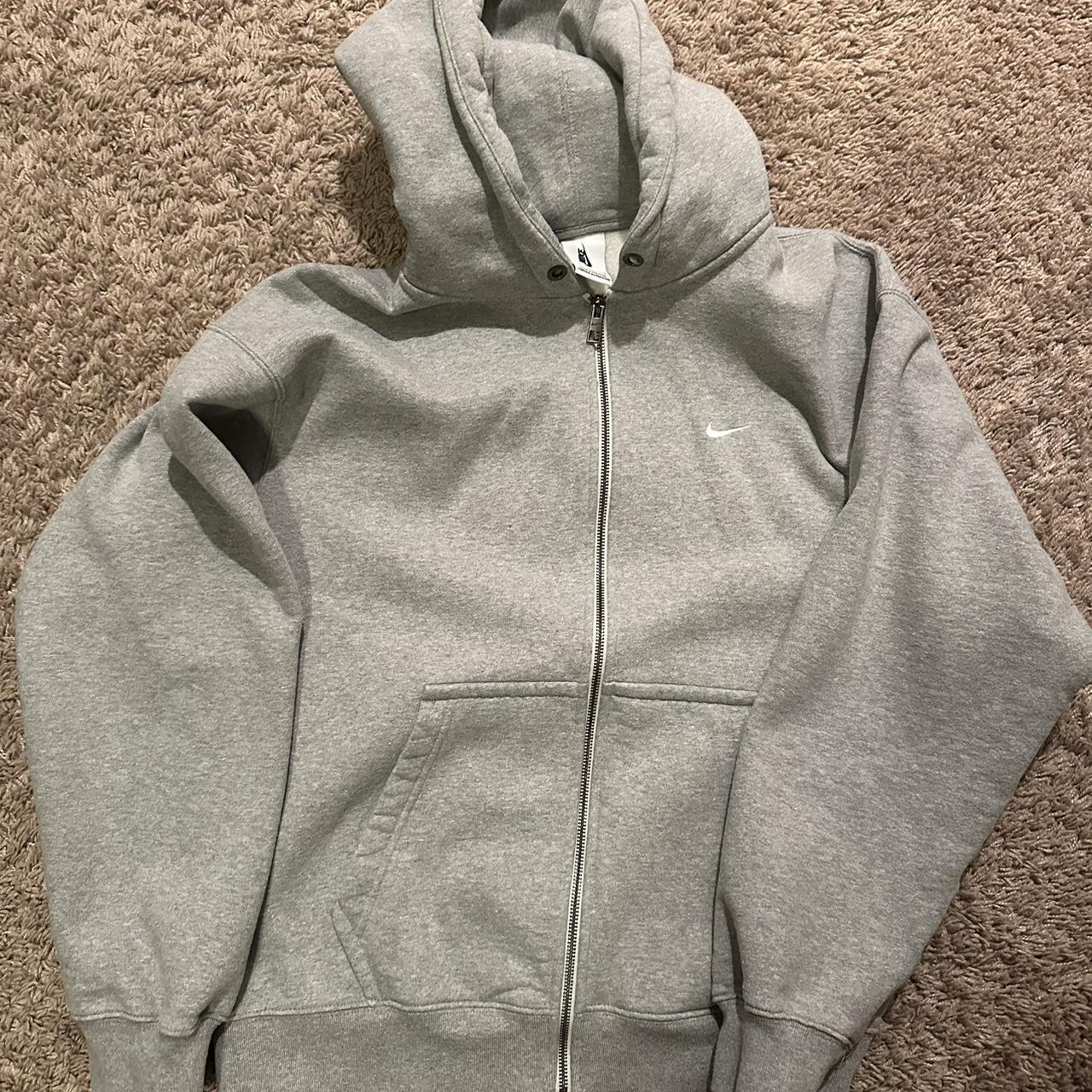 Gray nike heavy weight zip up - Depop