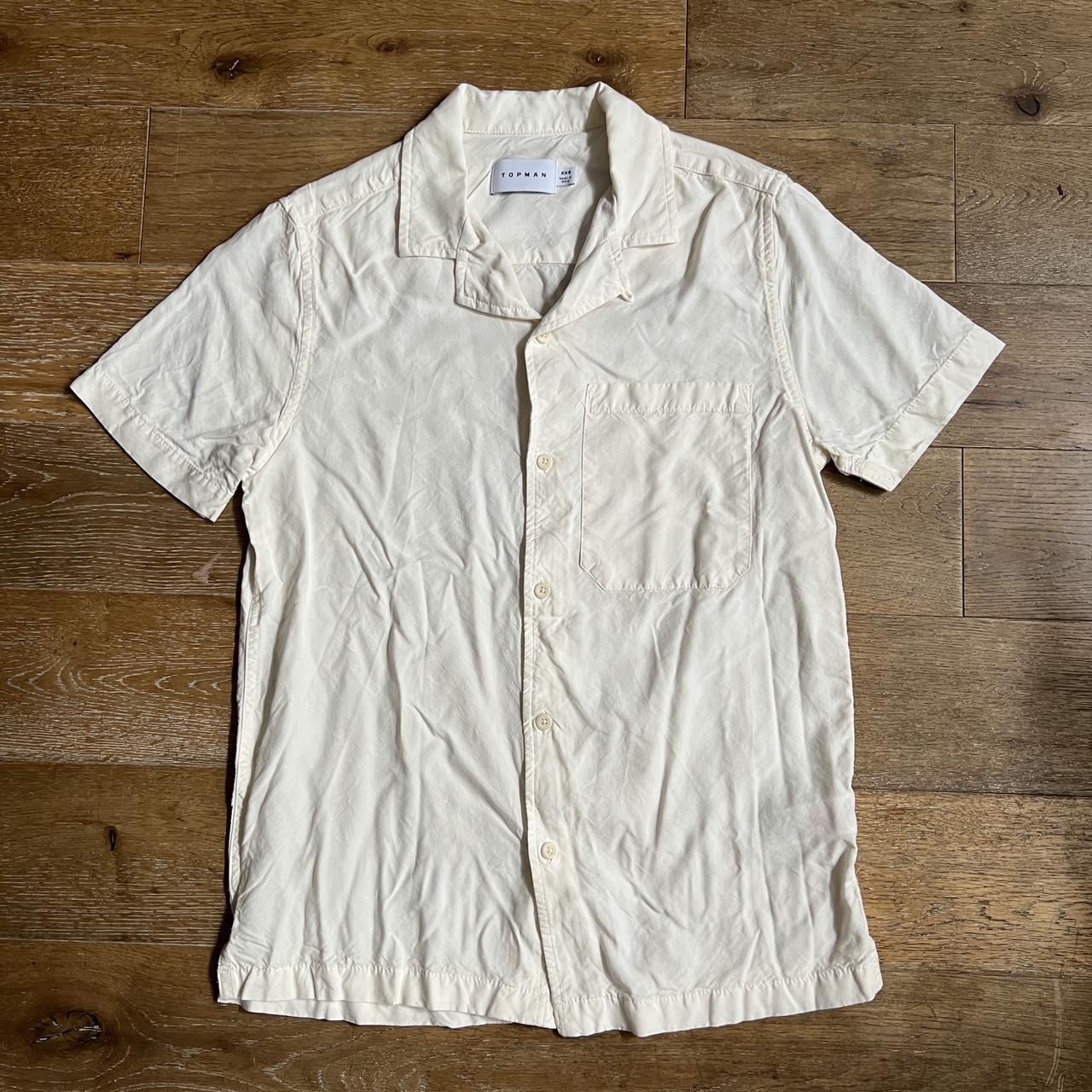 Topman Cream button up XXS shoulder 14" ptp ... - Depop