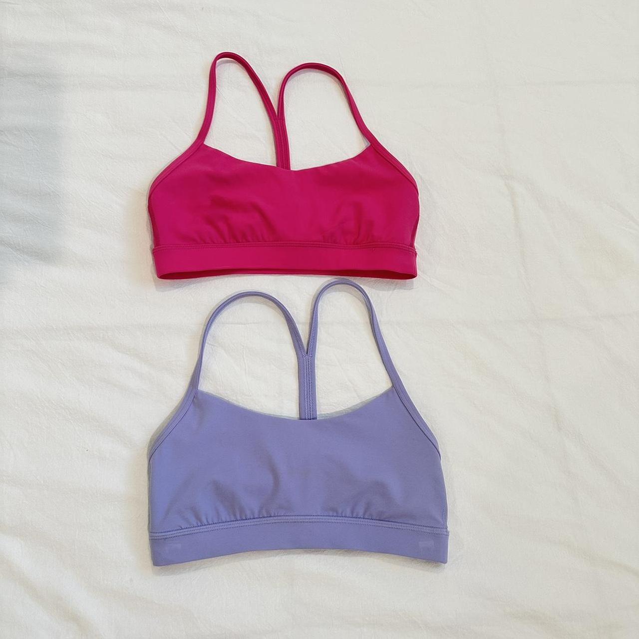 Lulu Flow-Y Bra’s in pink and lavender 🫶🏼 Sold... - Depop