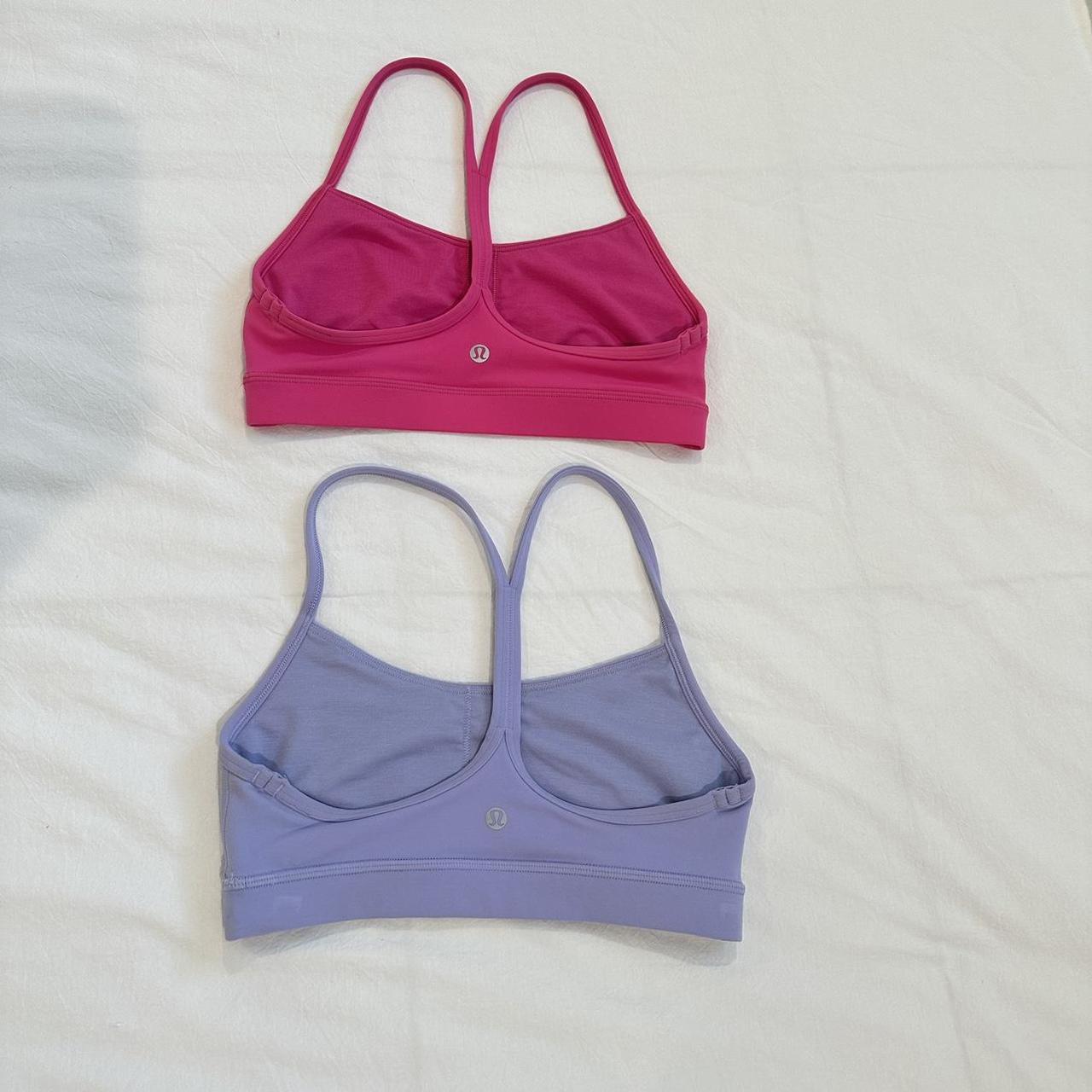 Lulu Flow-Y Bra’s in pink and lavender 🫶🏼 Sold... - Depop