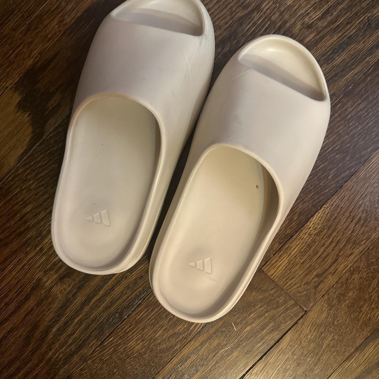 yeezy slides in bone cream nude not sure if these... - Depop