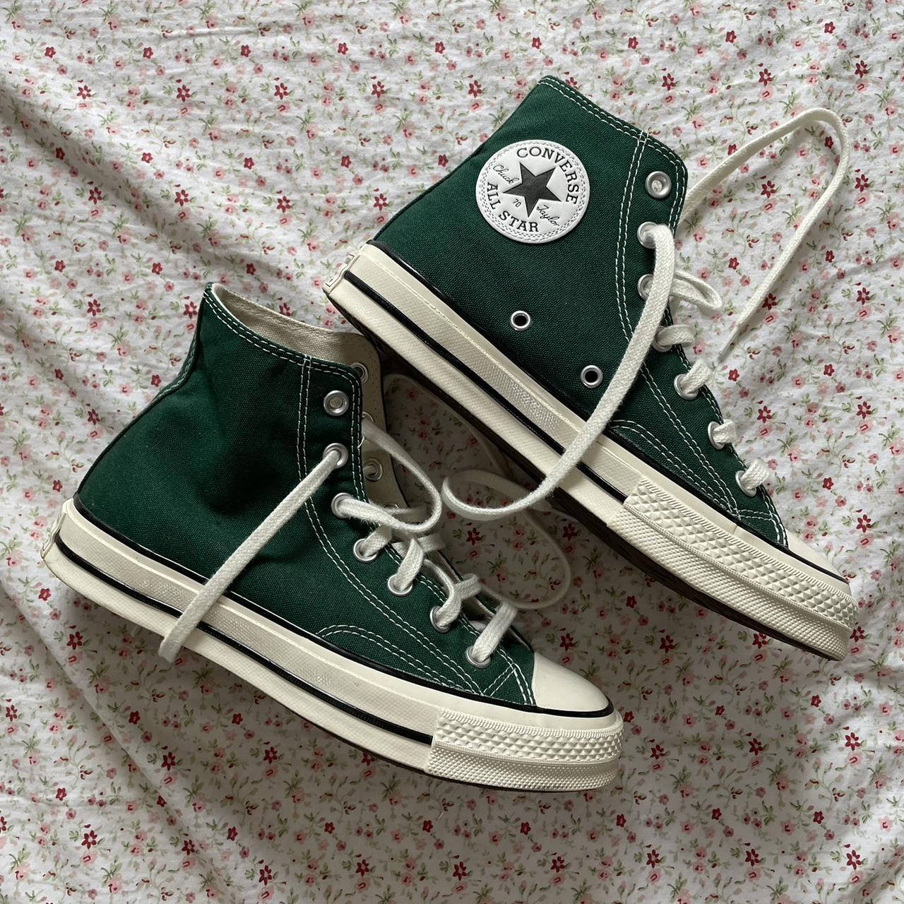 Converse Women's Green Trainers | Depop