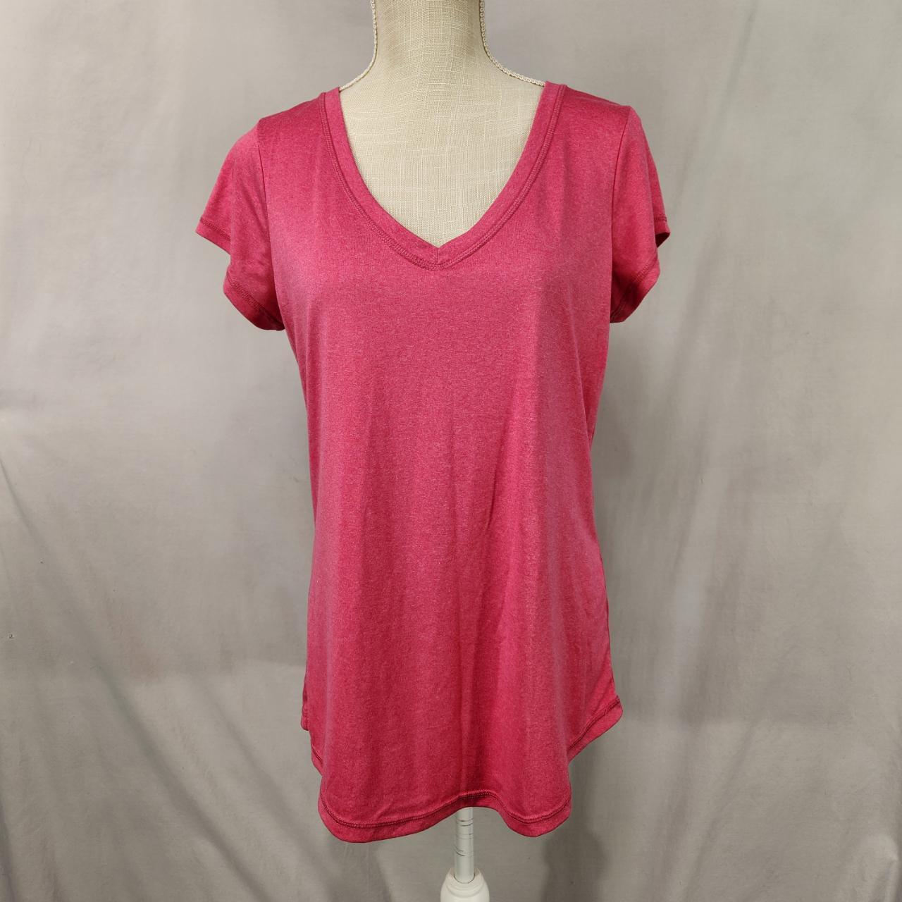 Xersion V neck Performance Tee Womans Med Pink Yoga... - Depop