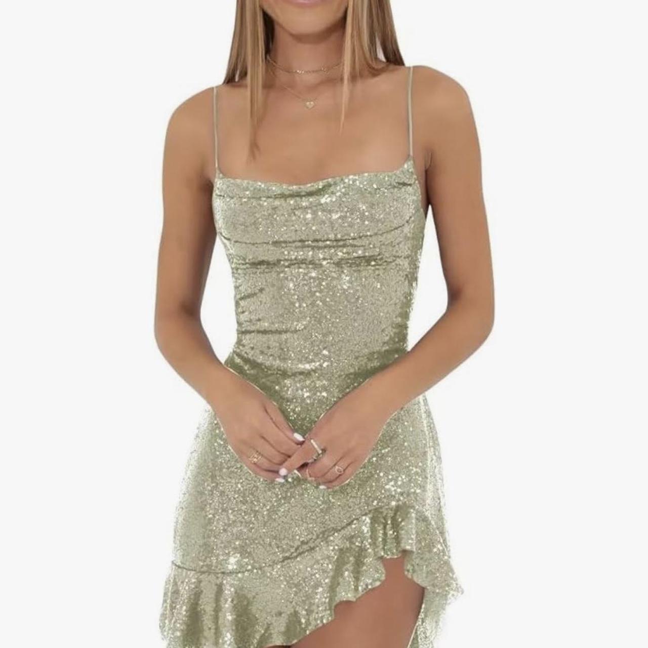 Green Homecoming/fancy Dress, brand new Bought this... - Depop