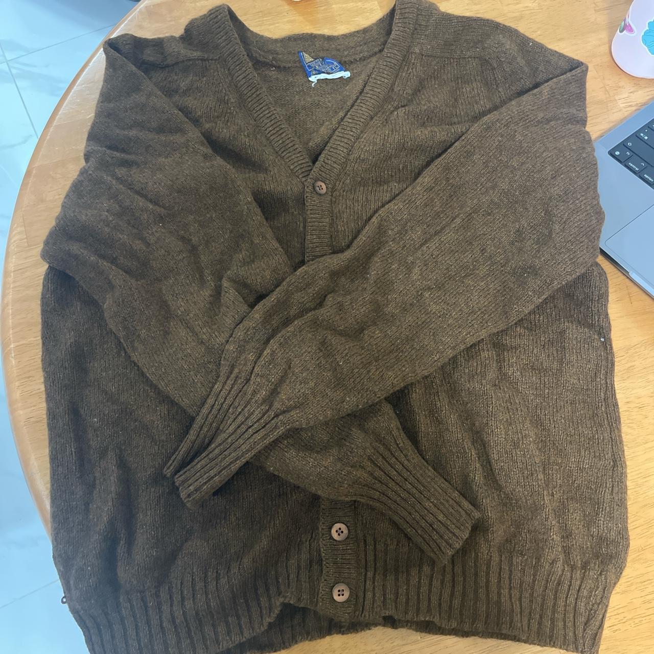brown pendleton sweater cardigan pre-loved 100%... - Depop
