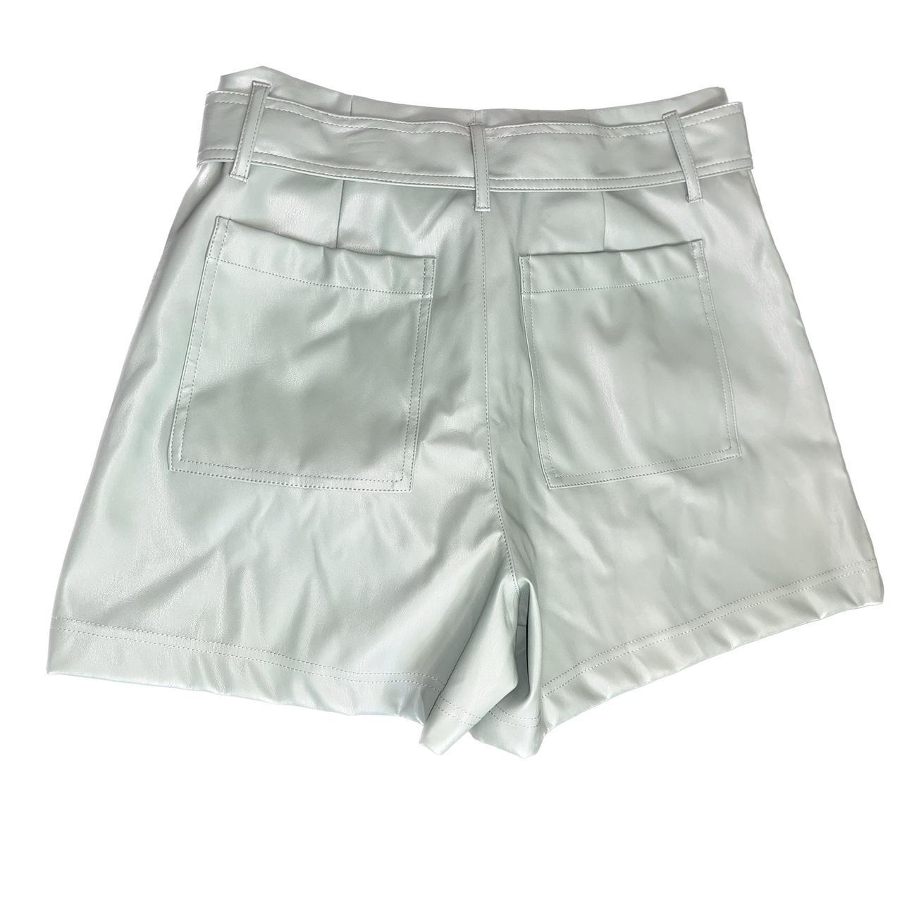 A New Day Women's High-Rise Tie-Front Pleather... - Depop