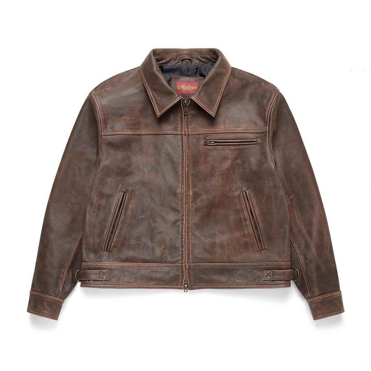 Mutimer Aged Wash Leather Jacket mens S beautiful... - Depop