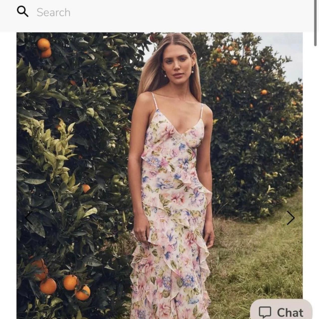 Forever New Poppy Ruffle Gown - Floral Size 6 Worn... - Depop