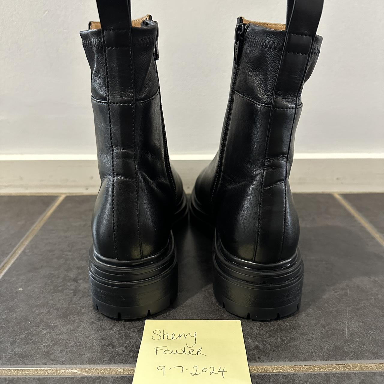 Bared Footwear - Harpy Black Leather Flat Boots Size... - Depop