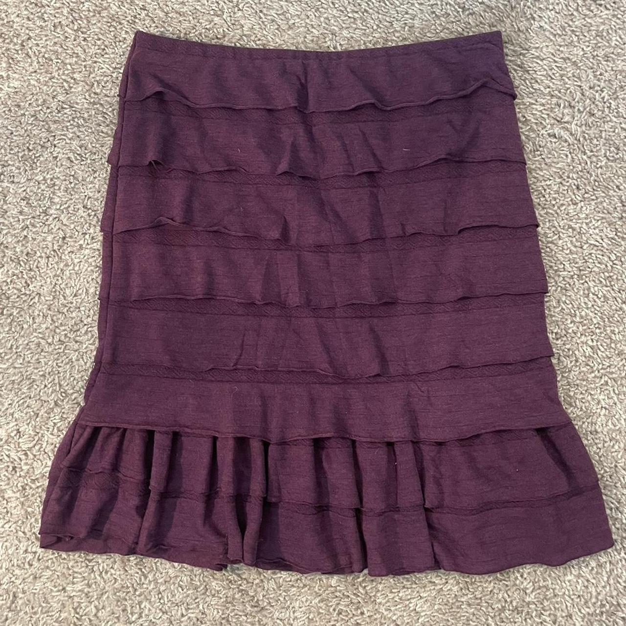 🪷 DEEP PURPLE TIERED RUFFLE SKIRT 🪷 - 🌸 size S ... - Depop