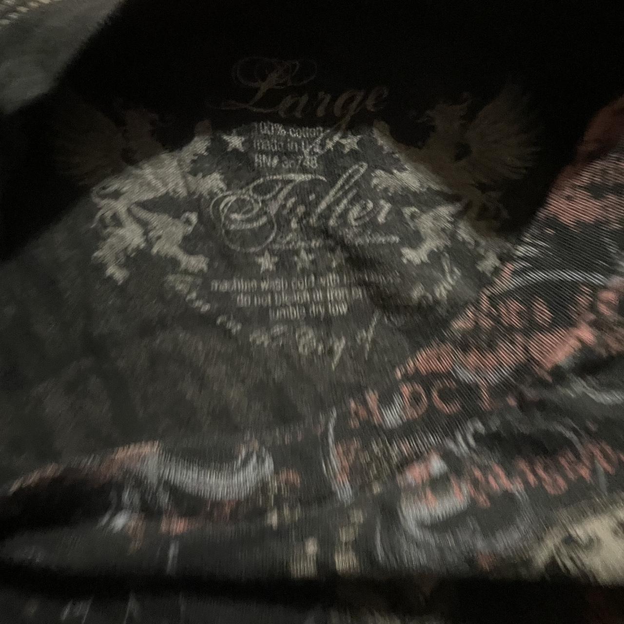 affliction style T / cross front n back hit single... - Depop