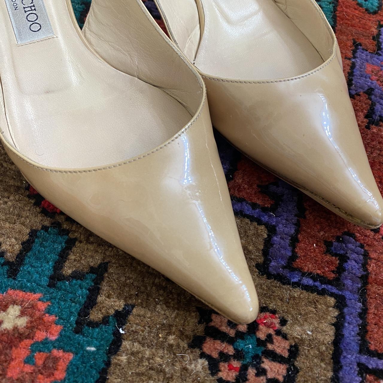 Jimmy Choo Women's Tan and Cream Courts | Depop