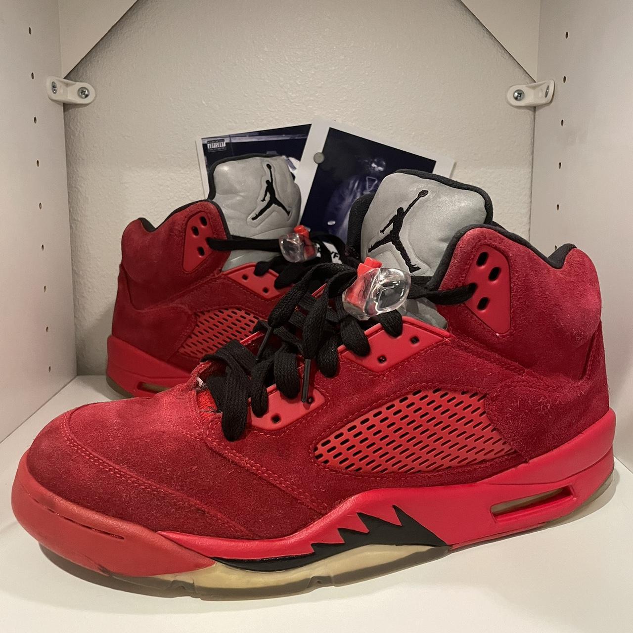 jordan 5 “red suede”🍷 size: 12 mens condition: pre... - Depop