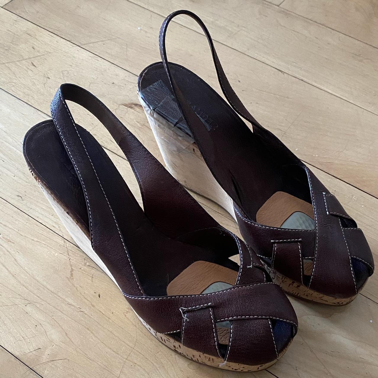 JIL SANDER wedge sling back heels From the... - Depop