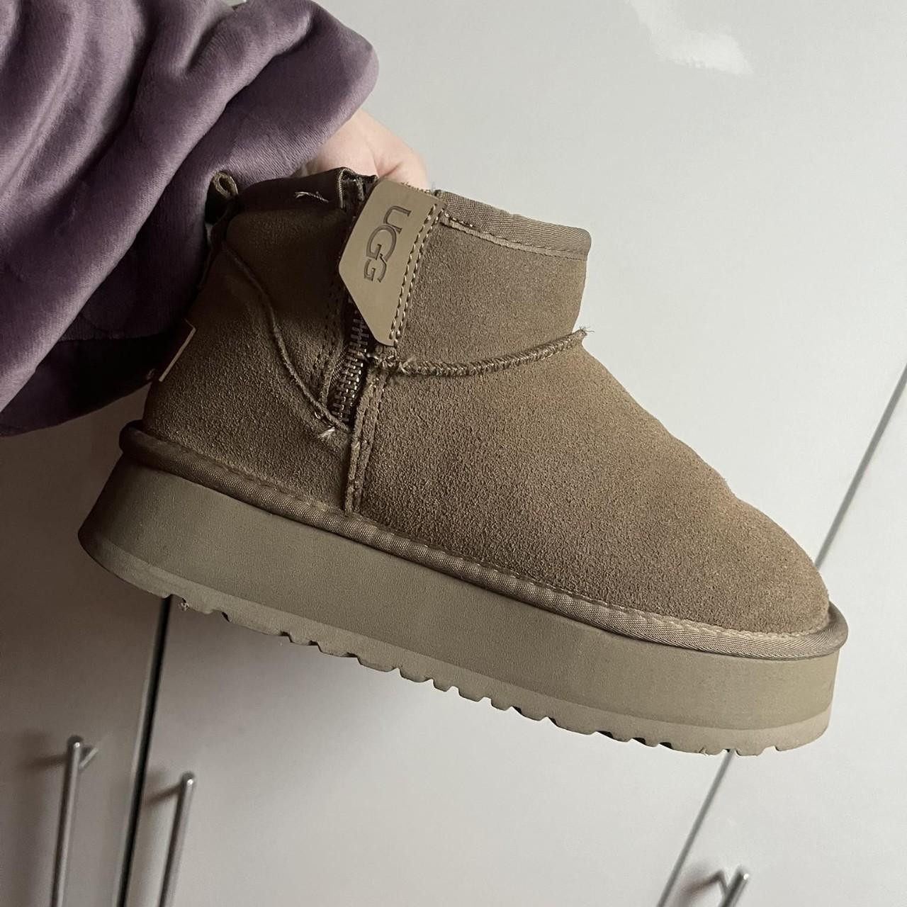Platform uggs with unique label/side zip So comfy... - Depop