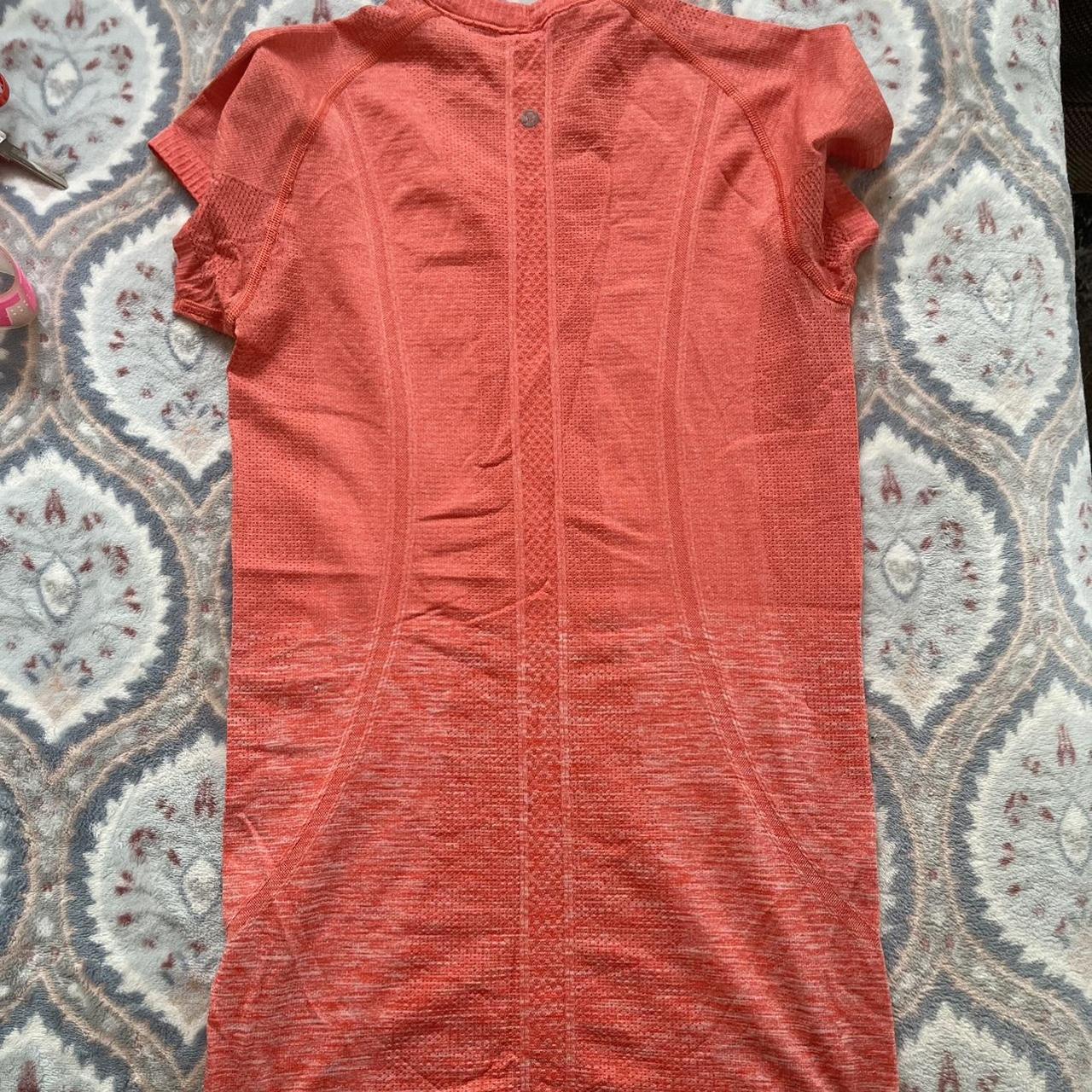 Lululemon Women's Orange and Pink T-shirt | Depop