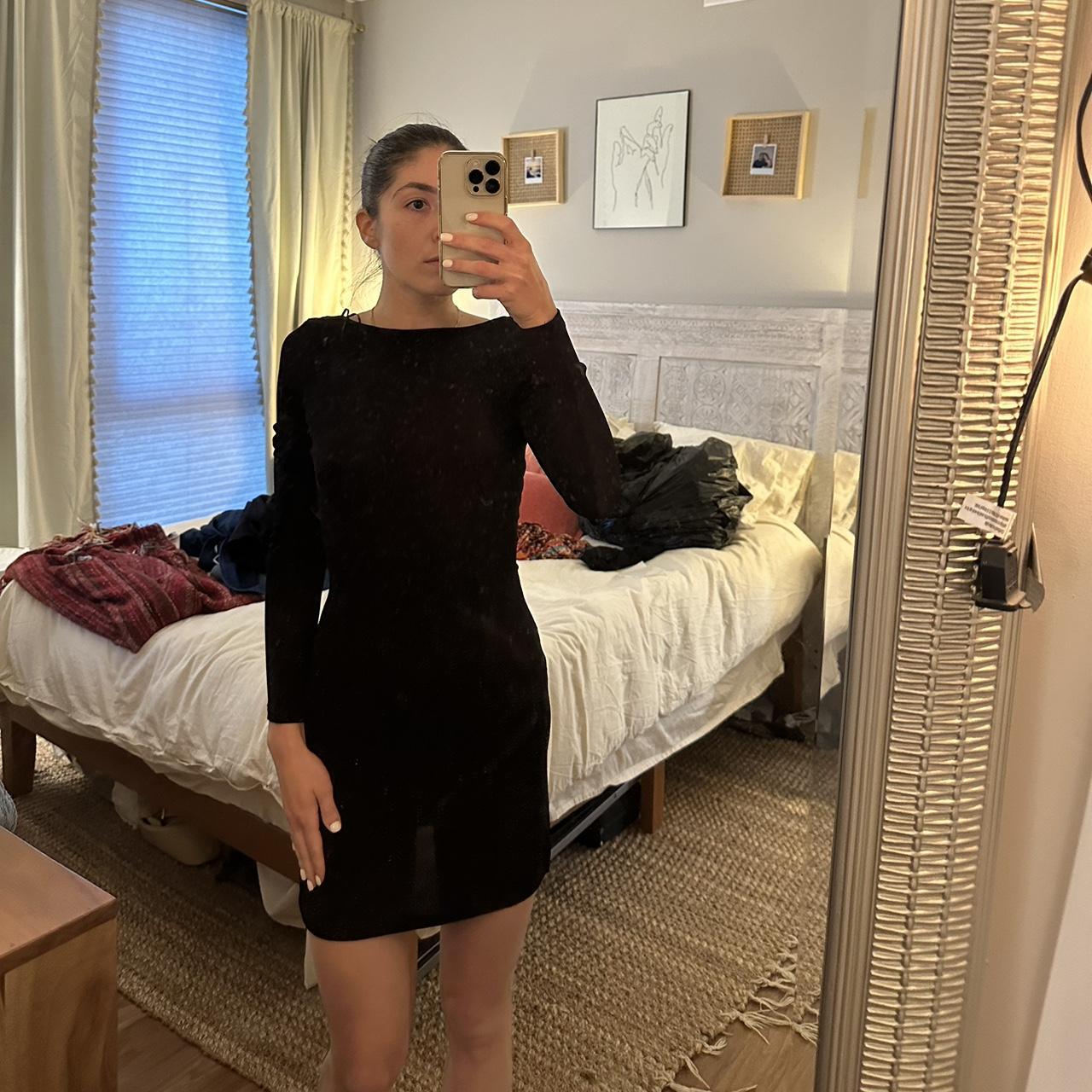 xxsmall lioness sheer black mini dress long sleeve... - Depop