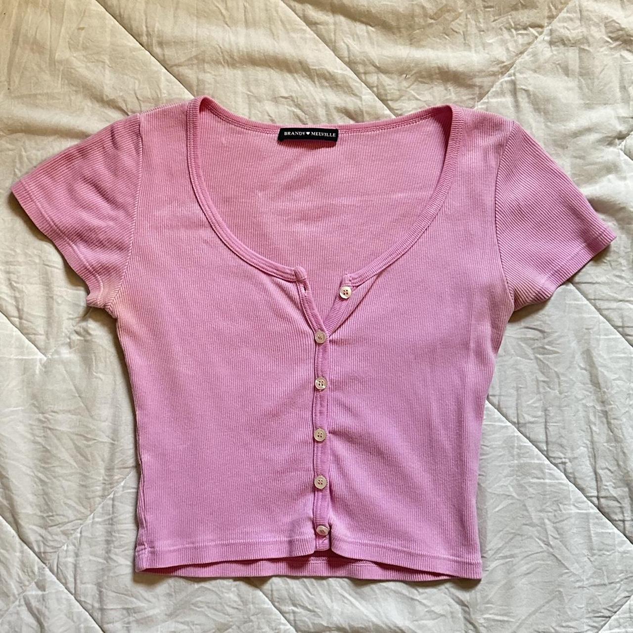 Brandy Melville Pink Top - one size - Depop