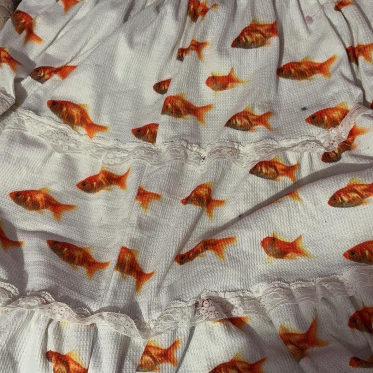 Fish print dress with lace detailing #fairydress | Depop