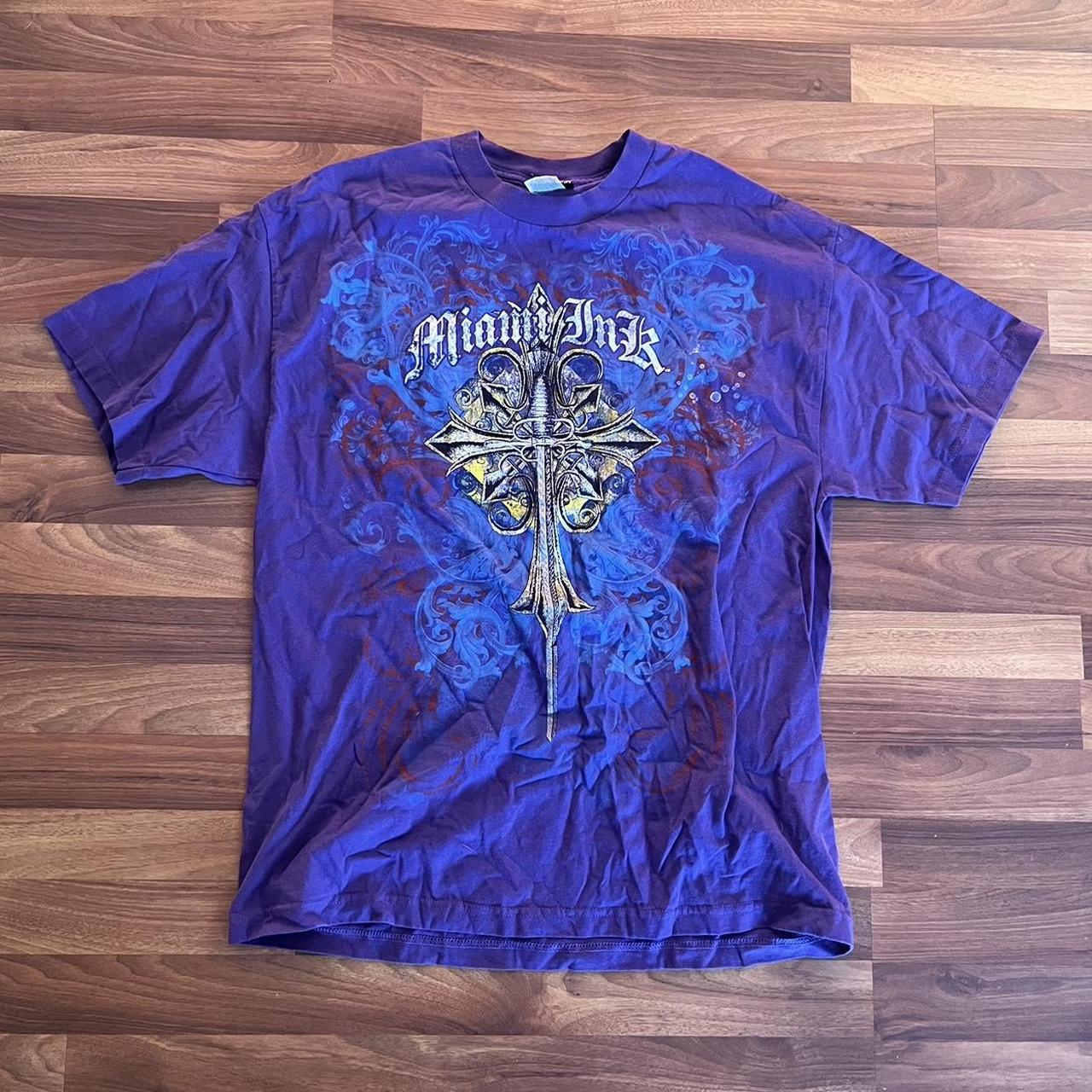 Y2K Miami Ink T-Shirt - XL - Depop