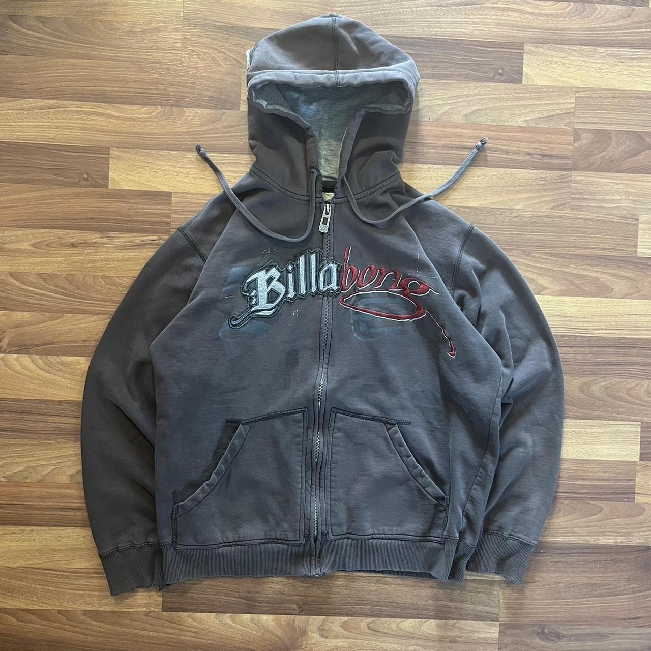 Y2K Brown Billabong Full-Zip Hoodie - L - Has one... - Depop
