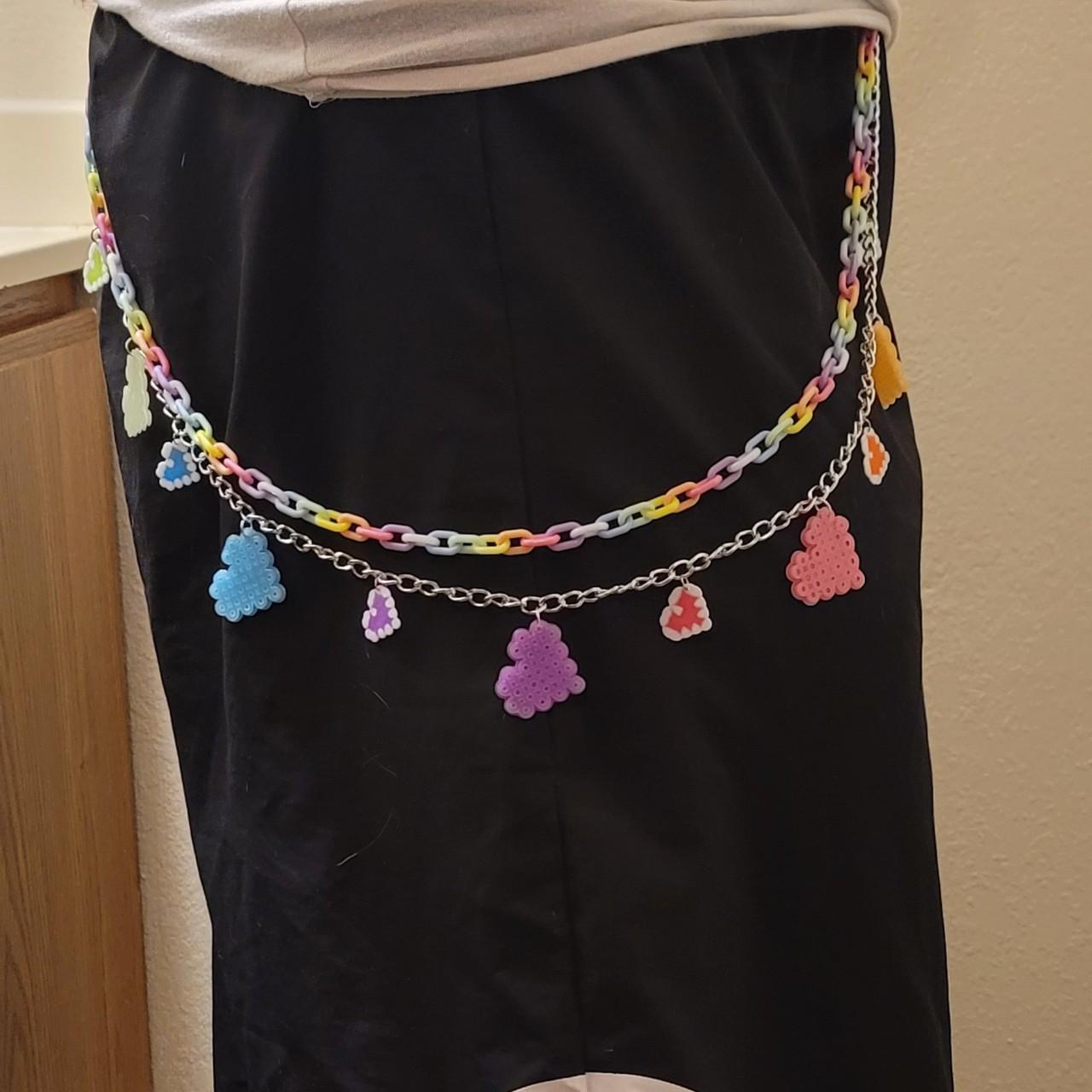 Rainbow Heart Chain This chain accesory is handmade... | Depop