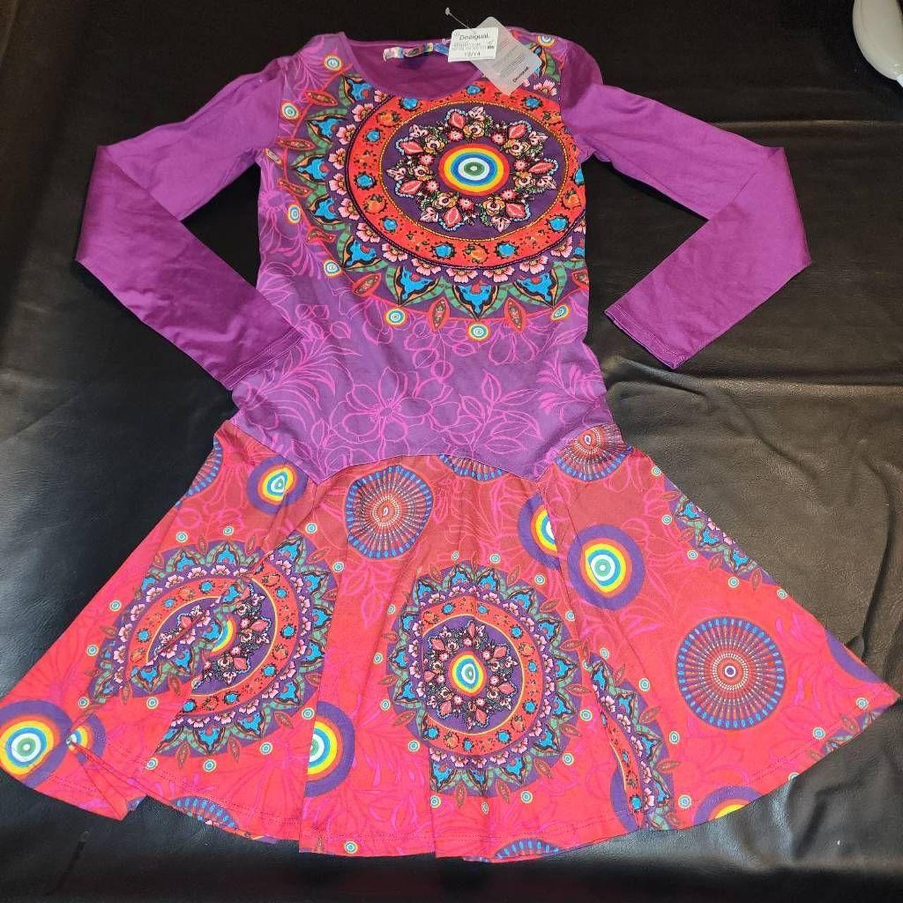 Desigual Purple and Pink Dress | Depop
