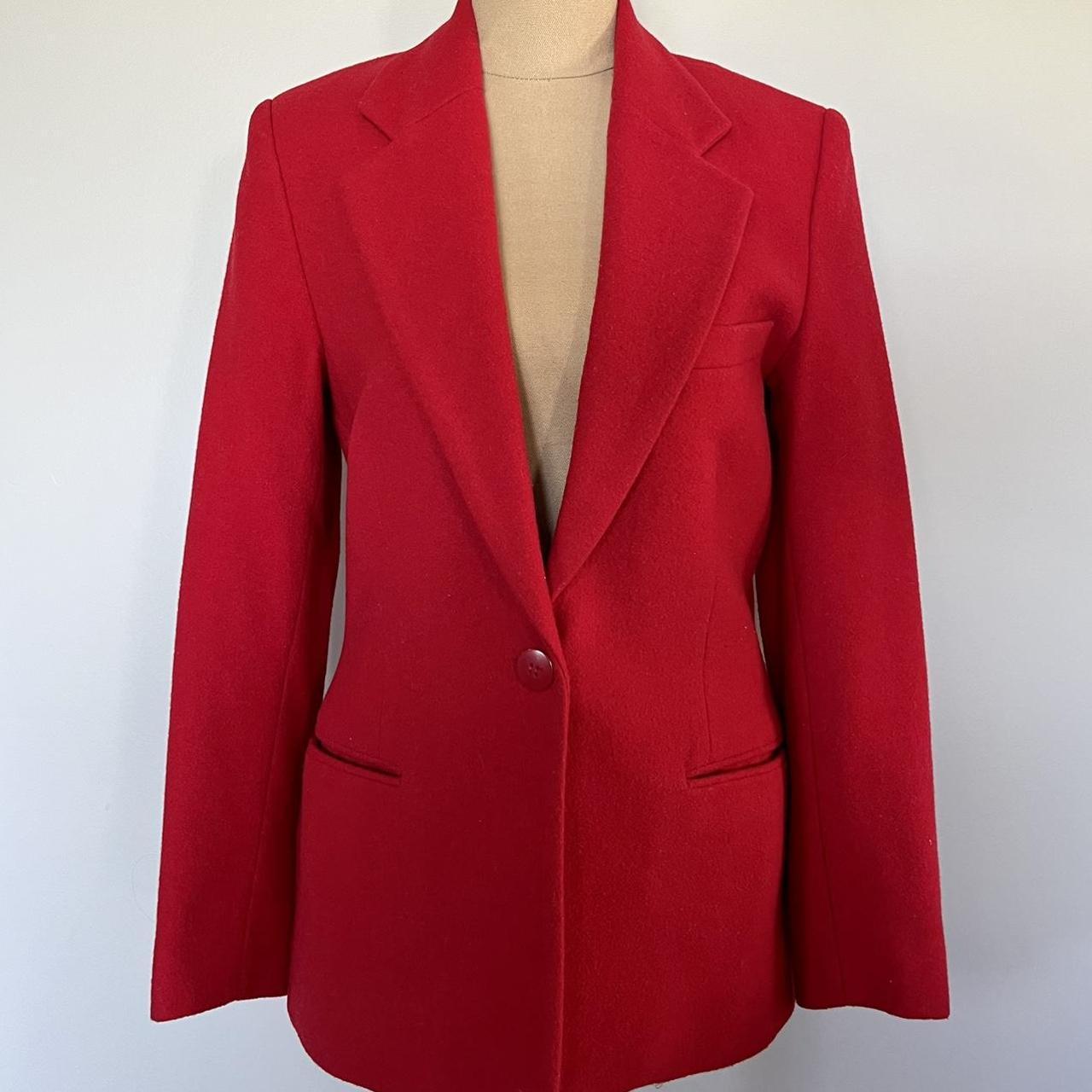 Gorgeous vintage red wool blazer Size 8 In great... - Depop