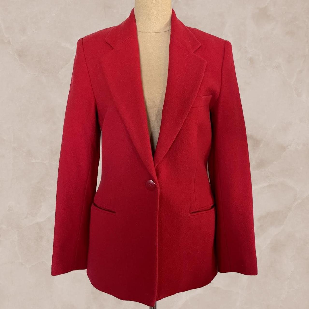 Gorgeous vintage red wool blazer Size 8 In great... - Depop
