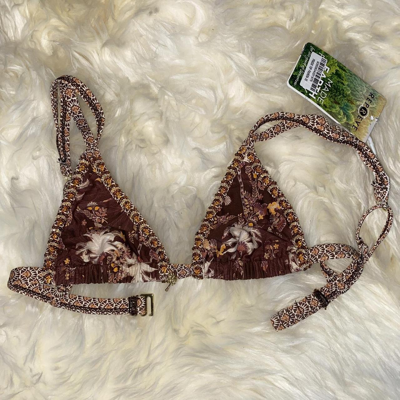 Women's Brown and Tan Bikini-and-tankini-tops | Depop