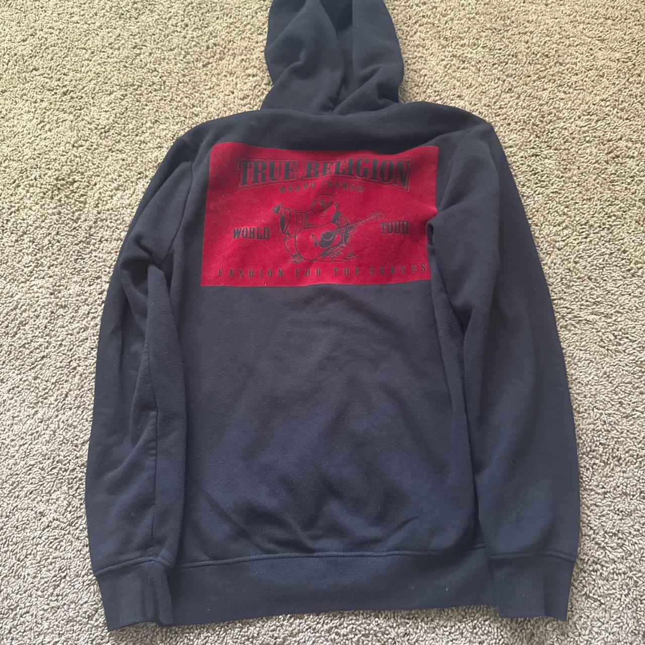 Black True Religion zip up hoodie Size small | Depop