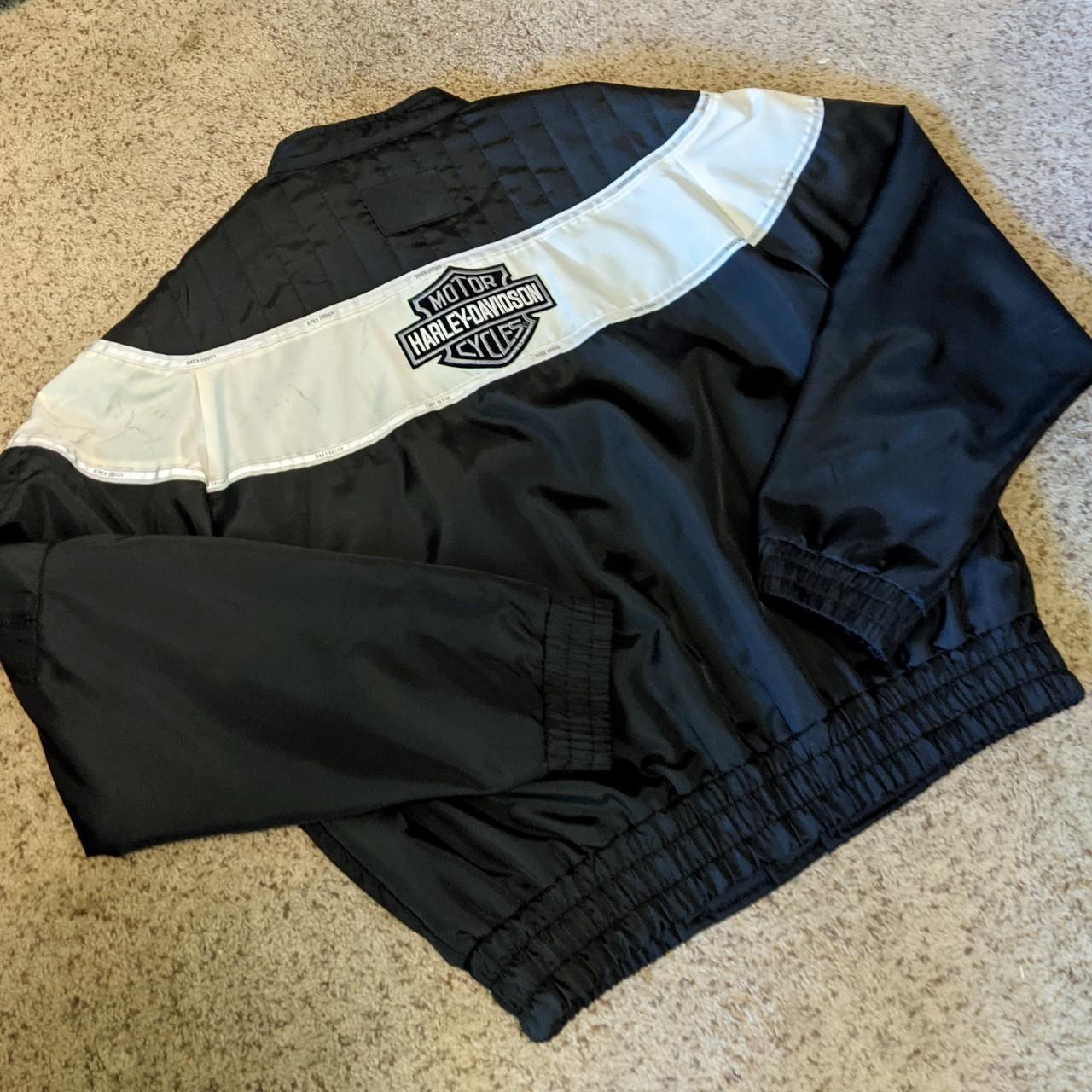 Harley Davidson biker design jacket 🤍🖤🩶 Men's size... | Depop