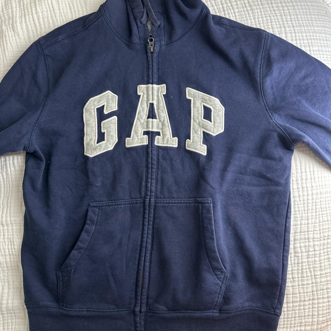 GAP Navy Zip Up Hoodie Men’s size medium #gap... - Depop