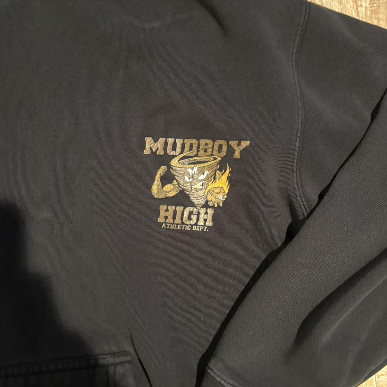 Black Medium Mudboy graphic pullover hoodie w... - Depop