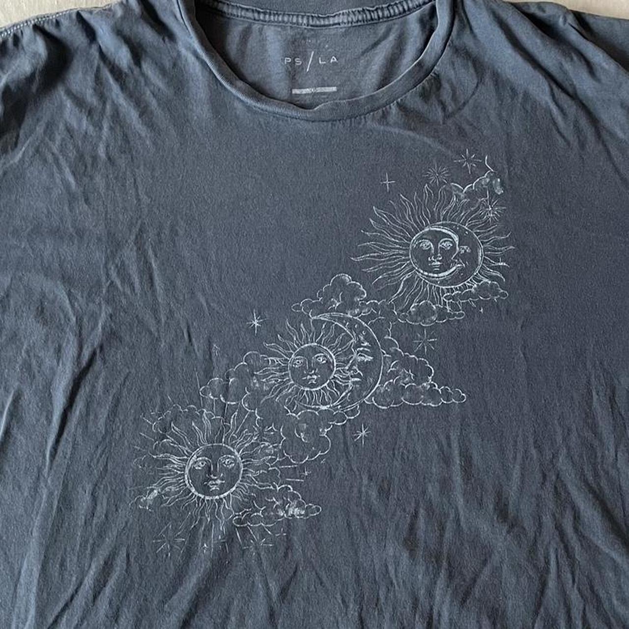 pacsun oversized shirt (sun design) worn once, so... - Depop