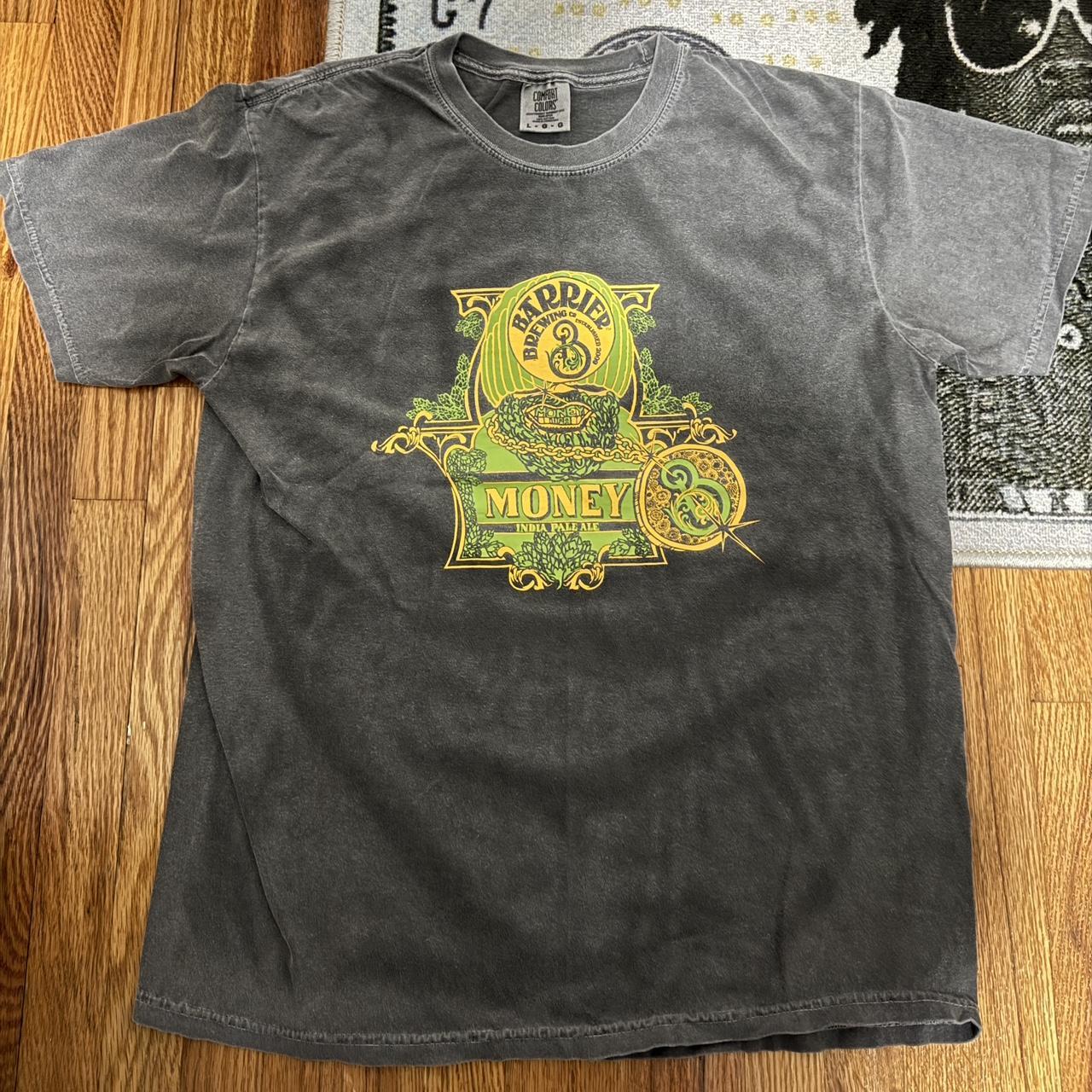 Money IPA washed grey tee - Depop