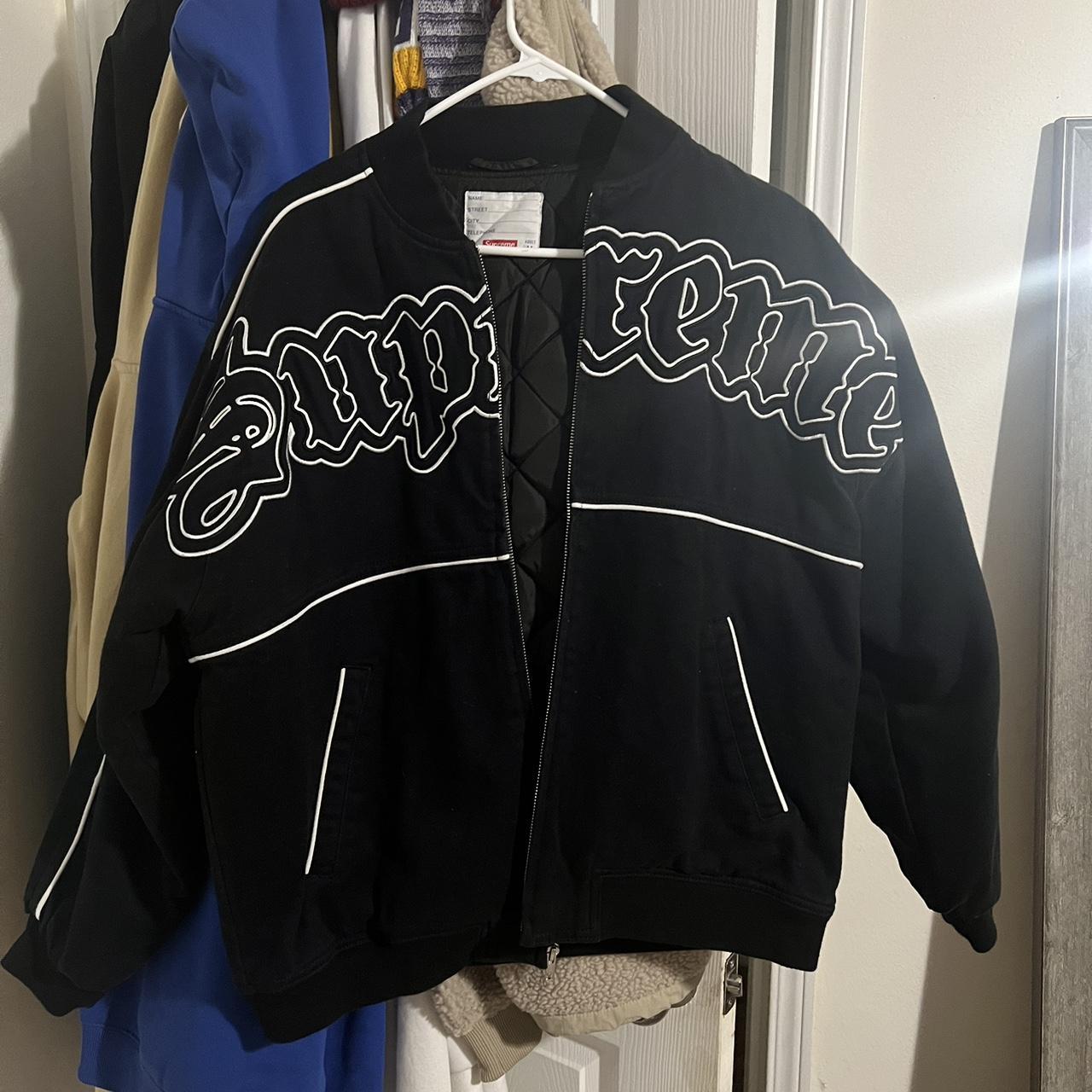 Supreme Twill Old English Varsity Jacket - Depop