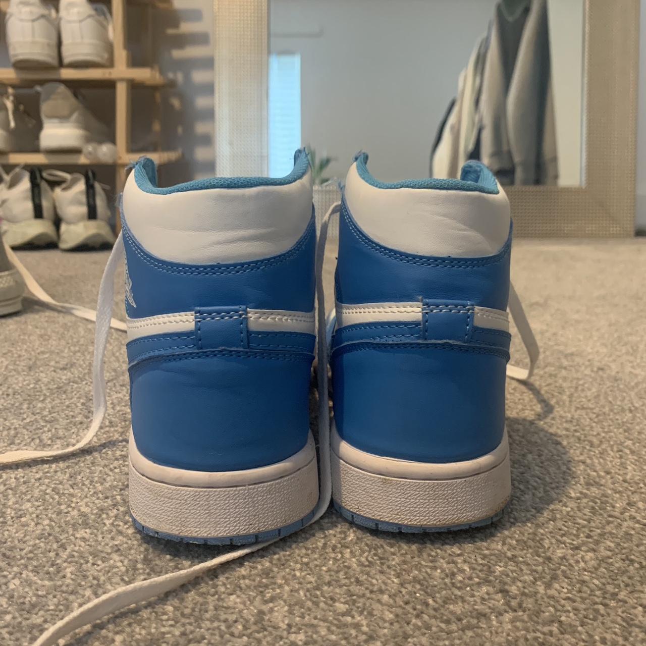 Dunks Laser Blue High Top Fairly worn good condition - Depop