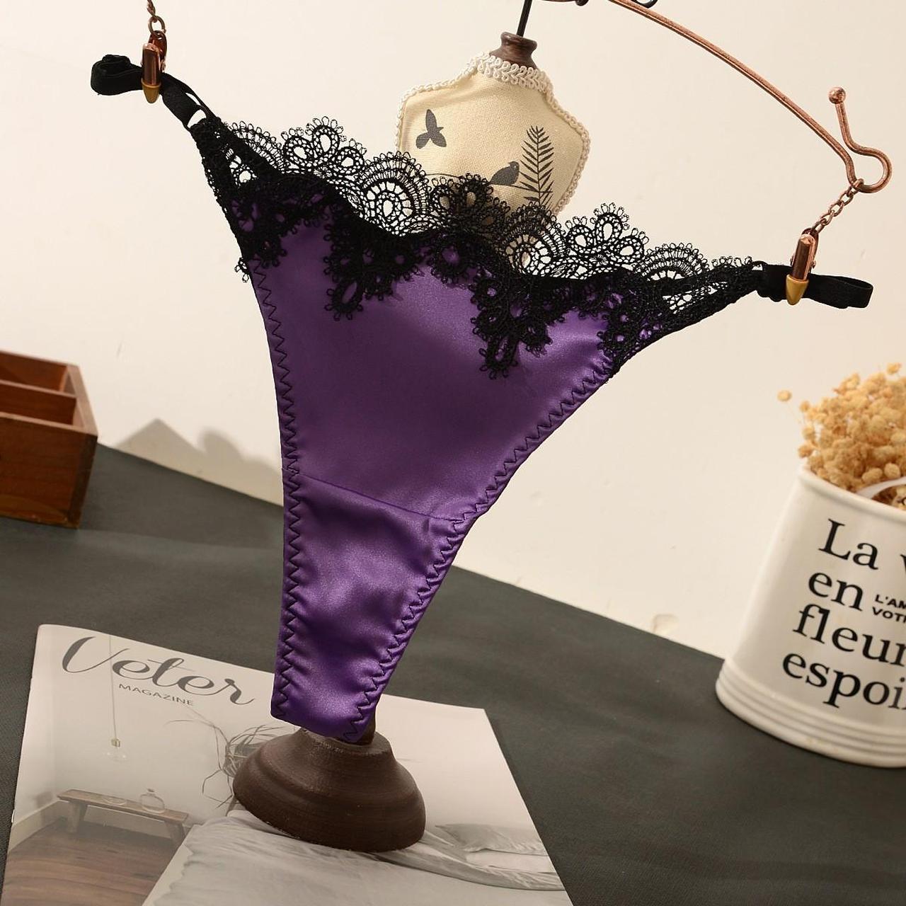 Thong Purple Size: One size Material: polyester... - Depop