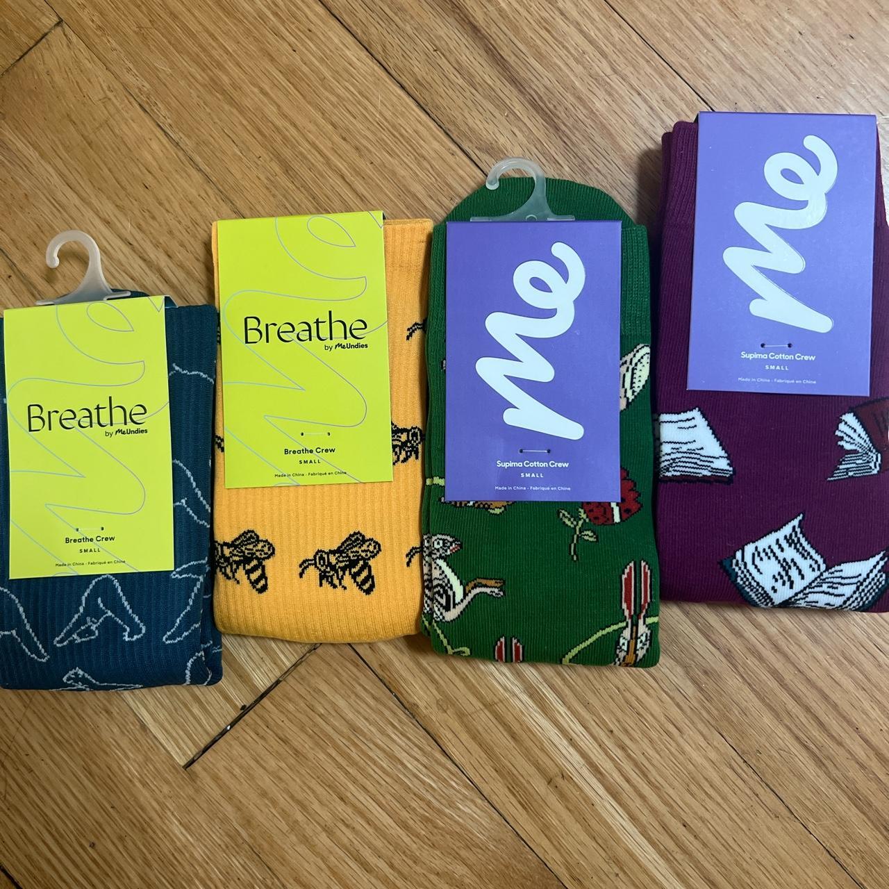 NWT set of 4 MeUndies socks. Size small. Yoga... - Depop