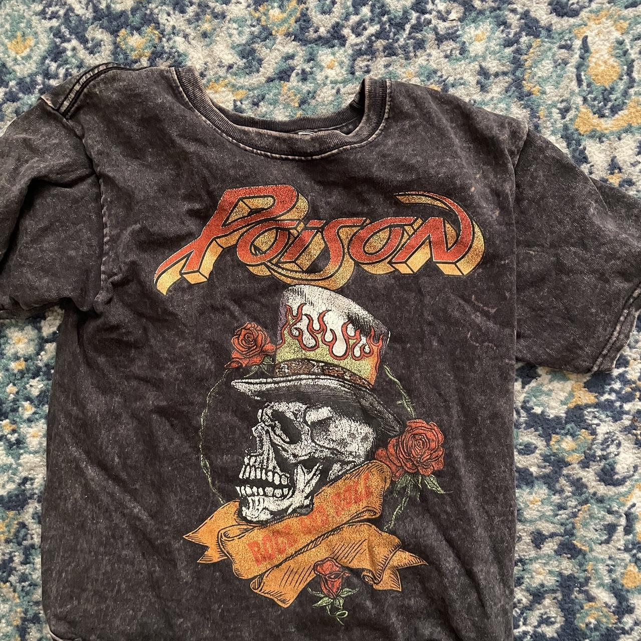 poison baby tee size s crop top rock band shirt worn... - Depop