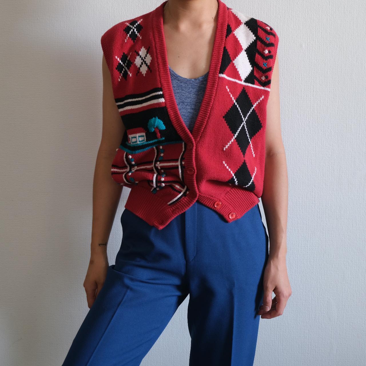 Koret Women's Black and Red Jumper | Depop