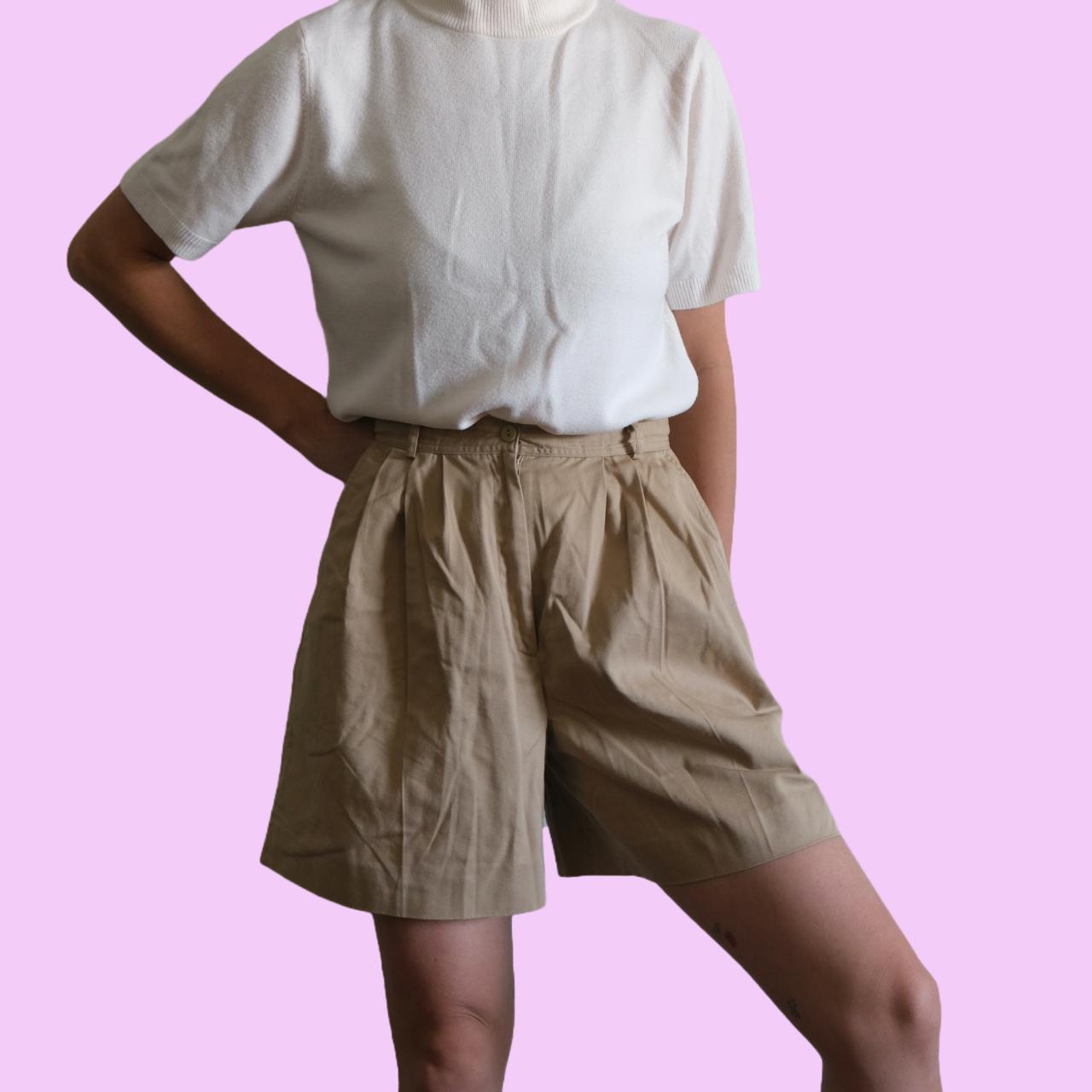 Vintage 90s shorts pleated high waisted shorts... - Depop