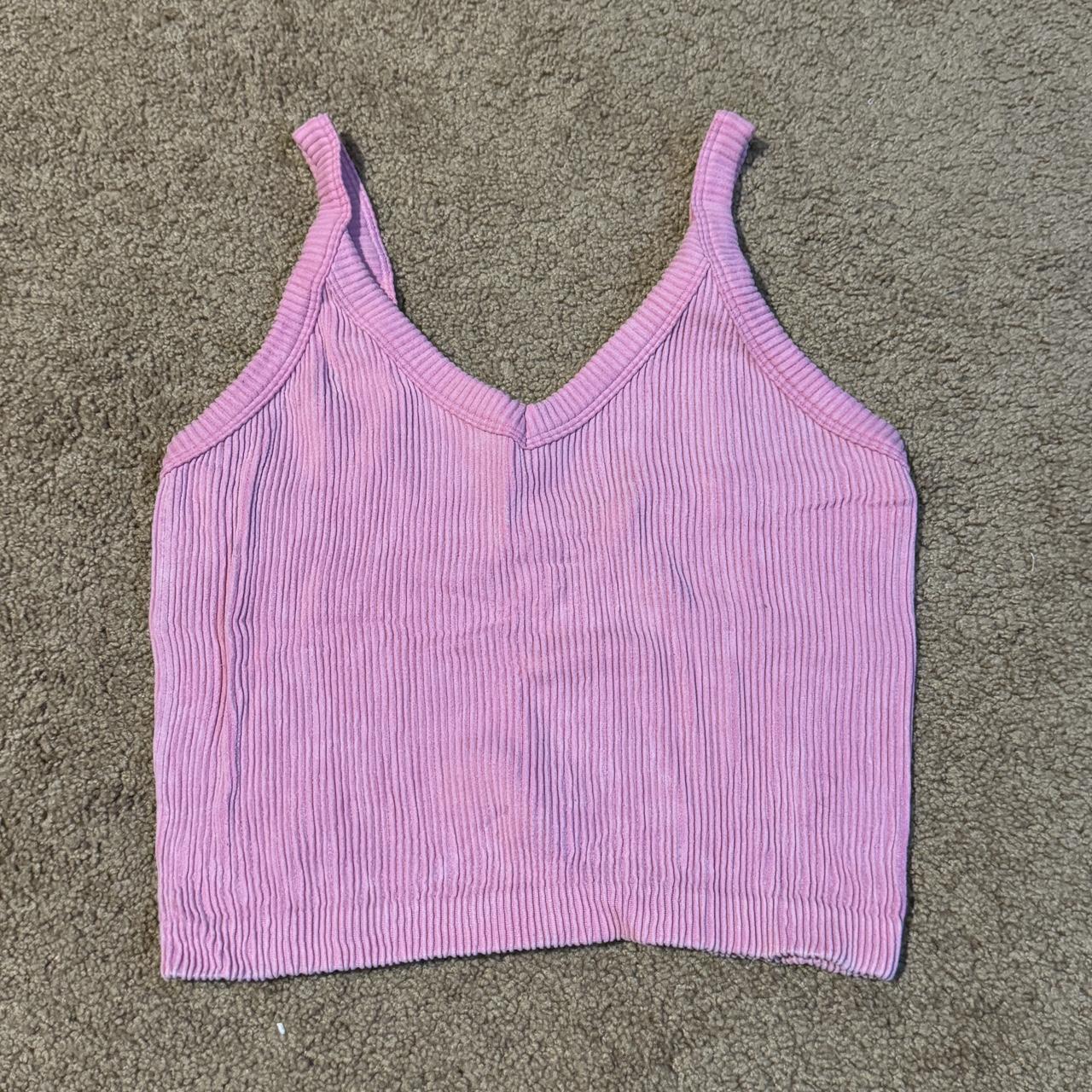 Pink ribbed crop top #croptop | Depop