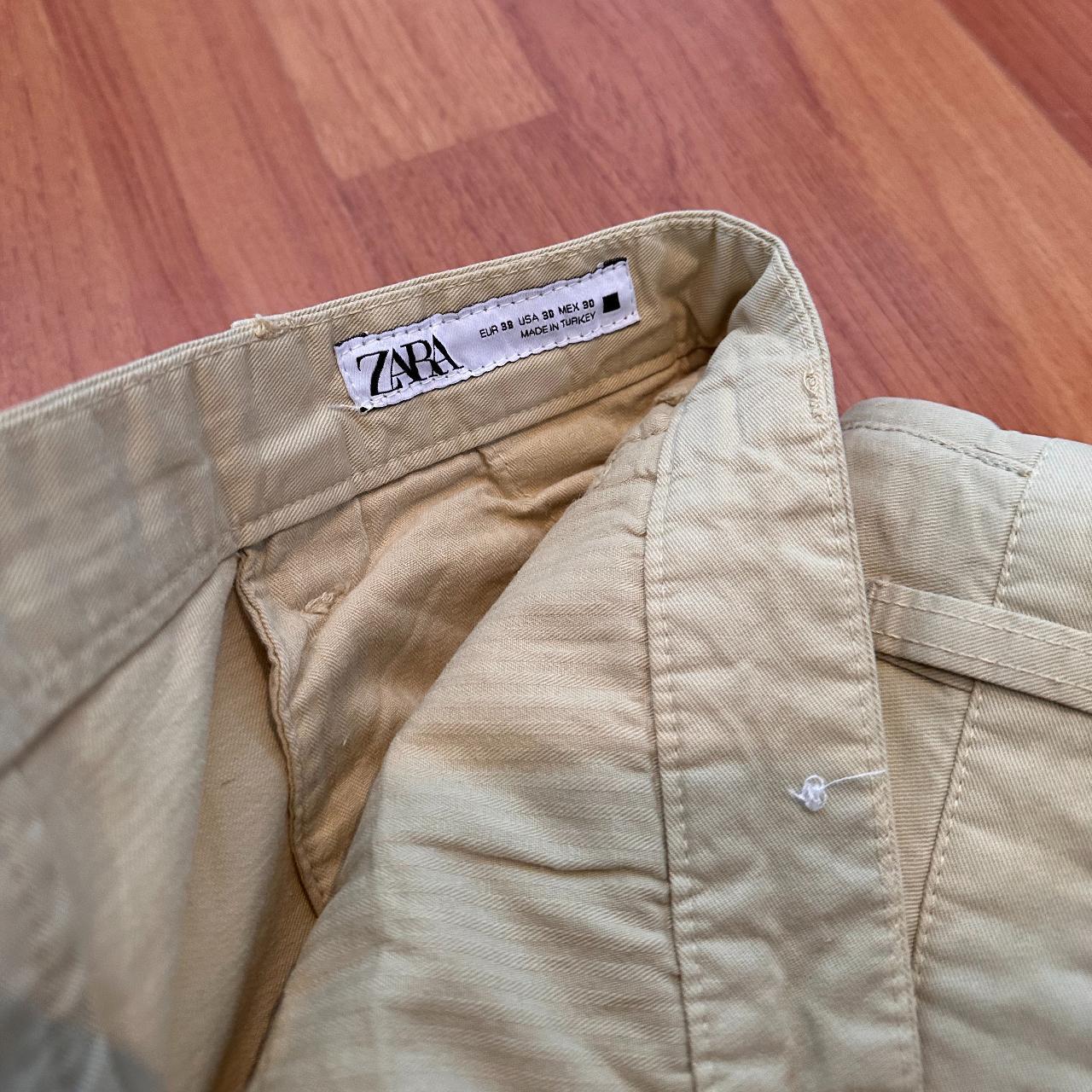 Zara Cream Slim/Straight Fit Chinos; W30 (EU38)... - Depop
