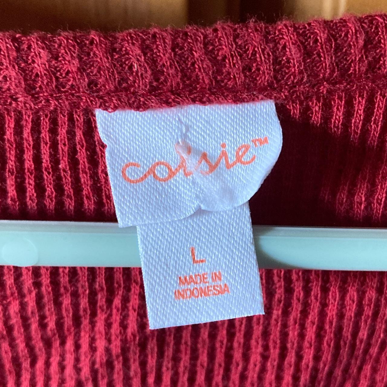 Red cropped shirt Frills on... - Depop