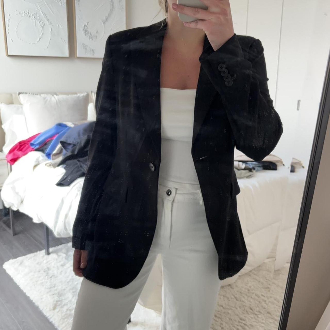 H&M Black Long Fitted Blazer, Size Small: this... | Depop