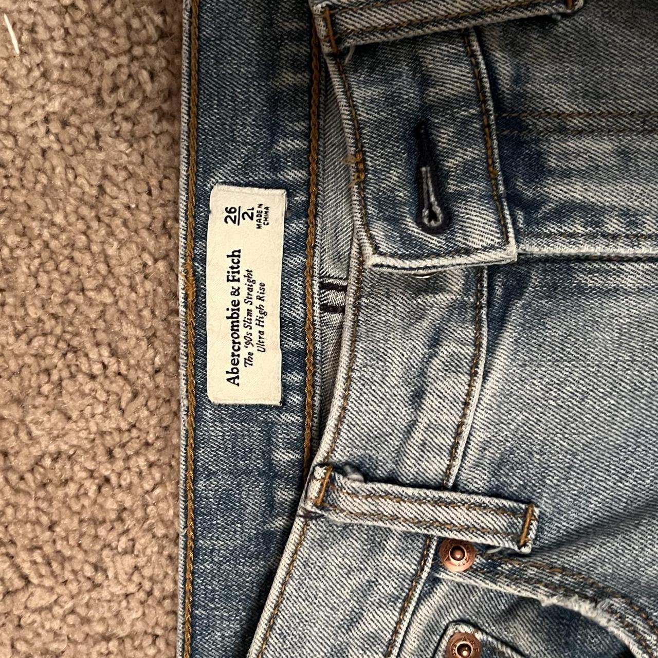 Abercrombie Ultra High Rise 90s Slim Straight Jean... - Depop