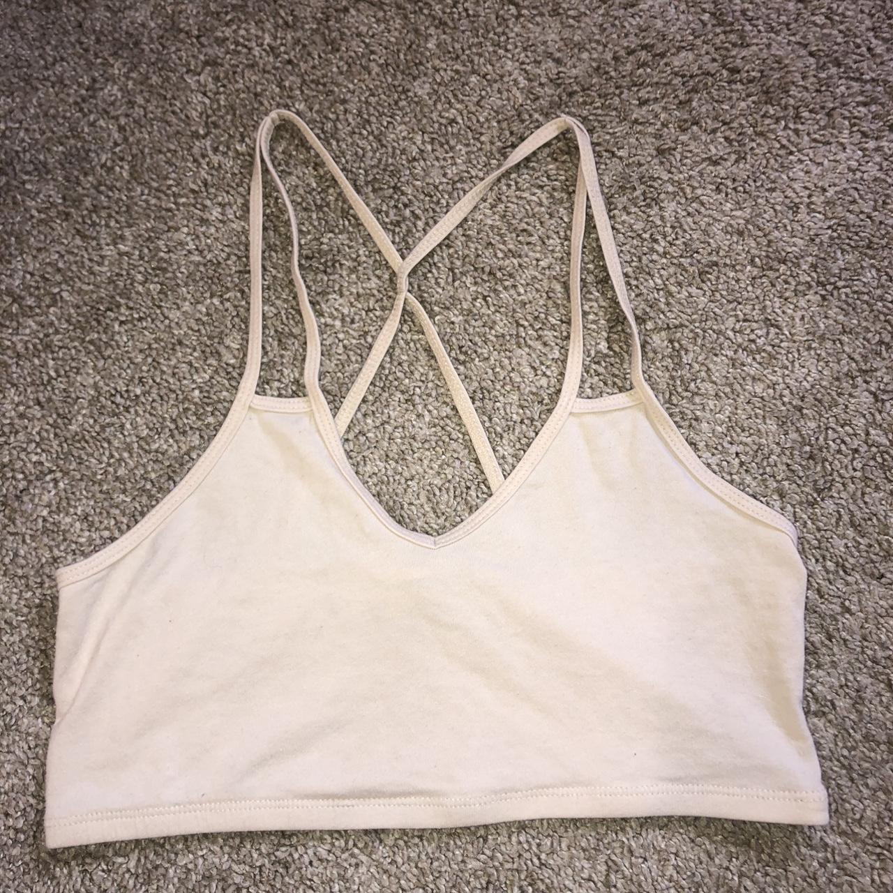 Cream/nude bralette Brand is Zeanna Outfitters... - Depop