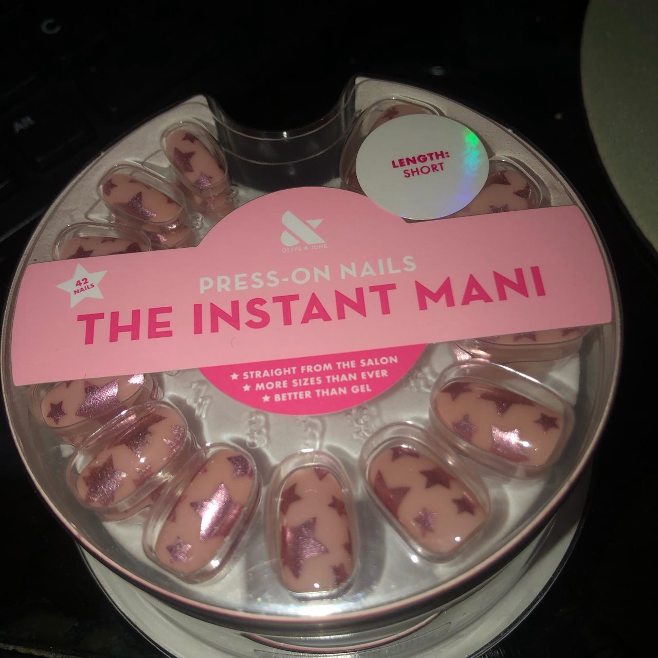 Press on nails The instant mani Length short Pink... - Depop